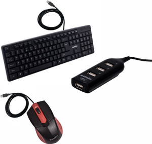 zebion K500 Wired Keyboard+ Swag wired Mouse+Pronto101 Usb hub Wired ...