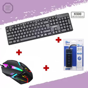 zebion 3 IN 1 COMBO - KEYBOARD,RGB MOUSE,USB HUB Wired USB Desktop ...