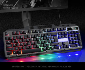 RETRACK RGP Arabic Light-up Metal Keyboard - Wired Gaming Mechanical ...