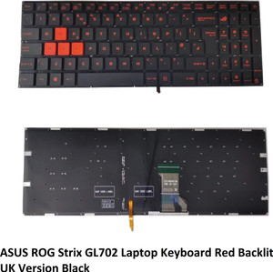 SOLUTIONS-365 COMPATIBLE KEYBOARD FOR ASUS ROG Strix GL702 RED BACKLIT ...