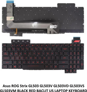 SOLUTIONS-365 COMPATIBLE KEYBOARD FOR ASUS ROG Strix GL503 GL503V ...