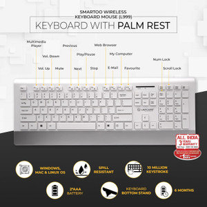 LAPCARE Smart Wireless Membraned Keyboard and 1200 DPI Mouse Wireless ...