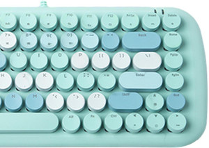 Lyla Colorful USB Wired Mechanical Keyboard 84 keys Retro Round Keycaps ...