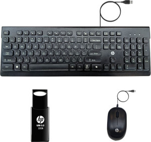 HP 115 Wired Keyboard and Mouse Combo with 716W 32GB USB 3.2 FLASH ...