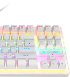 Lyla Wired Mechanical Gaming Keyboard Rainbow Backlit Windows Gamer 87 ...