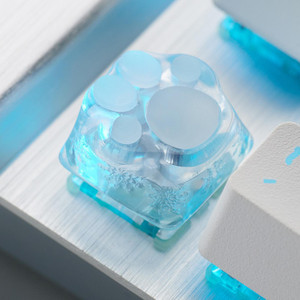 Lyla Clear Resin Cat Paw Mechanical Keyboard Keycap Pad for Cherry MX ...