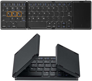TECPHILE B089T Portable Bluetooth Multi device Foldable Keyboard with ...
