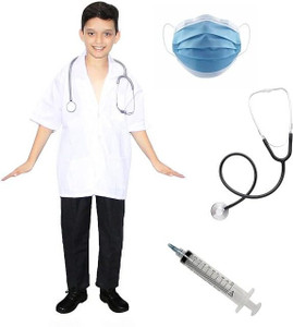 KAKU FANCY DRESSES Our Helper Doctor Costume with Stethoscope, Mask ...