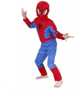 OJASFASHION Spiderman Fancy Dress with Face Mask Kids Costume Wear ...