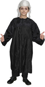 KAKU FANCY DRESSES Our Helper Judge Costume With Black Coat and Wig, 5 ...