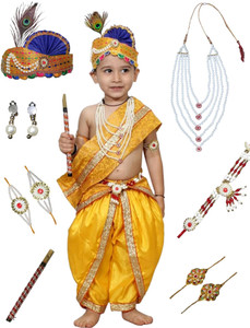 KAKU FANCY DRESSES Krishna Costume For Boys, Yellow Dhoti With ...