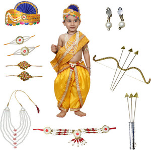 KAKU FANCY DRESSES Ram Costume for Boys (Yellow Dhoti, Patka, Mukut ...