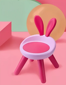 MY LITTLE TOWN Kids Rabbit Chair & Stool with Soft Cushion seat (Pink ...