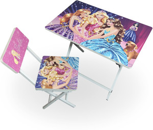 Wishing Clouds Barbie Pattern Folding Study Table with Chair for Kids ...