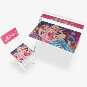 Wishing Clouds Barbie Pattern Folding Study Table with Chair for Kids ...