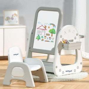 BUMTUM Junior Study Table & Chair Set with Screen for 2-10 Years Kids ...