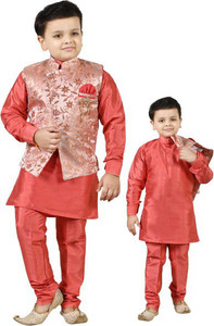 Kool Boyz Boys Festive & Party Kurta, Waistcoat and Pyjama Set Price in ...