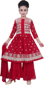 CLOTH ADDA Girls Festive & Party Kurta and Palazzo Set Price in India ...