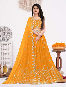 Kankudi Girls Lehenga Choli Ethnic Wear Embroidered, Embellished ...