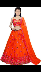 krishna silk Girls Lehenga Choli Ethnic Wear Embroidered Lehenga Choli ...