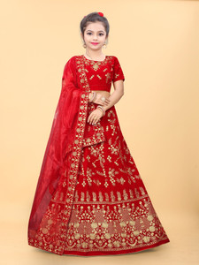 LADY SHOPI Girls Lehenga Choli Ethnic Wear Embroidered Lehenga, Choli ...