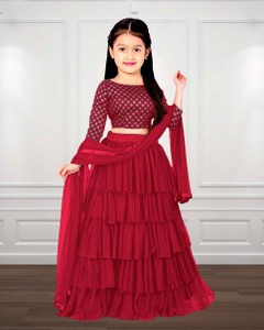 Pranitha Girls Lehenga Choli Ethnic Wear Embroidered Lehenga, Choli and ...