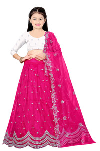 PATTARI Girls Lehenga Choli Ethnic Wear Embroidered Lehenga, Choli and ...