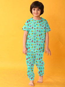 SWIFFIN Kids Nightwear Girls Printed Cotton Blend Price in India - Buy ...