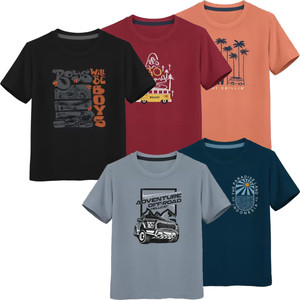 Flipkart.com | CUTE TREND Boys Printed Pure Cotton Regular T Shirt ...