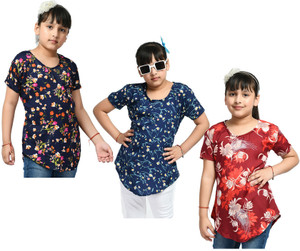 KAVYA Girls Casual Crepe A-line Top Price in India - Buy KAVYA Girls ...
