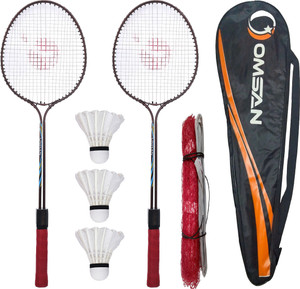 Forgesy 2 Pieces Aluminium Badminton Racket with Net and Bag 3 Pieces ...