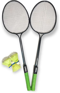 chist Double Shaft Badminton Racket Pack Of 2 Piece With 3 Piece ...