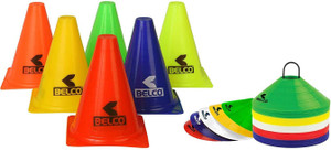 BELCO SPORTS 6 Inch PVC Cones Pack 6, 20 Space Markers Agility Combos ...