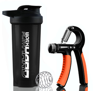 TRUE INDIAN Adjustable Hand Grip Forearm Exerciser With 500ml Protein ...