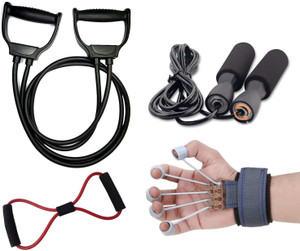 Fitnesstricks Combo of Double Toning Tube, Skipping Rope, Resistance ...