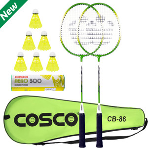 COSCO CB-86 X 2 Badminton Racquet With Aero 700 Shuttle Box Badminton ...