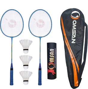 MINESFIT 2 Pieces Aluminium Badminton Racket with 3 Pieces Feather ...
