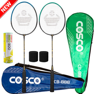 COSCO CB-888 Badminton Racket Combo Set (2 Racquet, 6 Shuttle, 2 Wrist ...