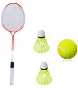 CHIRAGO Badminton Kit, Badminton Raquet Double Shaft, Tennis Ball ...