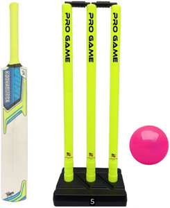 Pro Game Plastic Cricket Kit,Full Size bat (34 X 4.5inches) (For 12 And ...