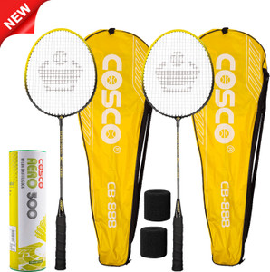 COSCO CB-888 Badminton Racket (2 Racquet, 6 Shuttlecock, 2 Wrist Band ...