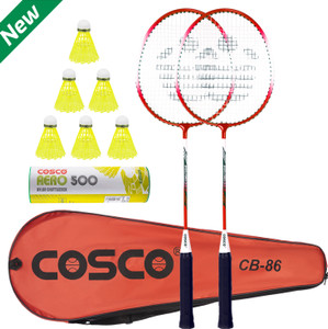 COSCO CB-86 X 2 Badminton Racquet With Aero 700 Shuttle Box Badminton ...