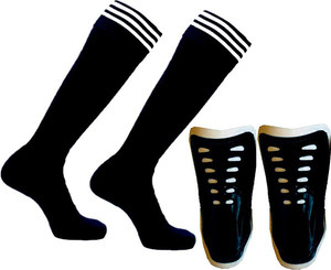 HK Sports Black Socks and Black Shin Guard Combo Football Kit - Buy HK ...