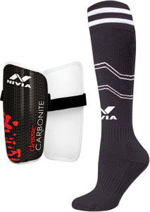 NIVIA Combo of Classic Shinguard(M) & super Stockings (M) Football Kit ...