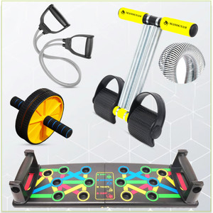 Manogyam Combo Of Tummy Trimmer, Pushup board, Ab roller and Toning ...