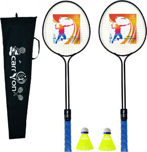 CARRY ON Double Shaft 2 Badminton Racquet With 2 Pc Nylon Shuttle ...