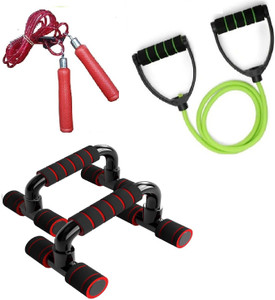 Dr Pacvu Set3|Toning Tube,Premium Jump Skipping Rope,Pushup Bar,Body ...