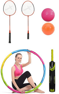 Forgesy Badminton racquet +wind ball+hula hoop+bat Cricket Kit - Buy ...