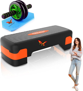 FITNESS ROCKET Aerobic Stepper With Professional Ab wheel Roller ...