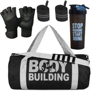 GROUPERS Body Building Gym Duffle bag ll Sipper Bottle ll Wrist Band ll ...